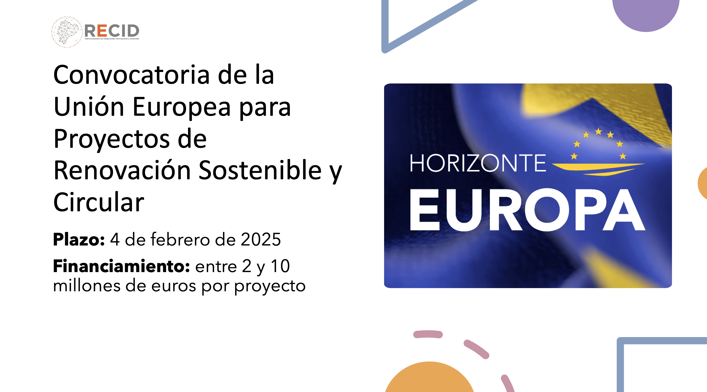 Convocatoria De La Uni n Europea Para Proyectos De Renovaci n